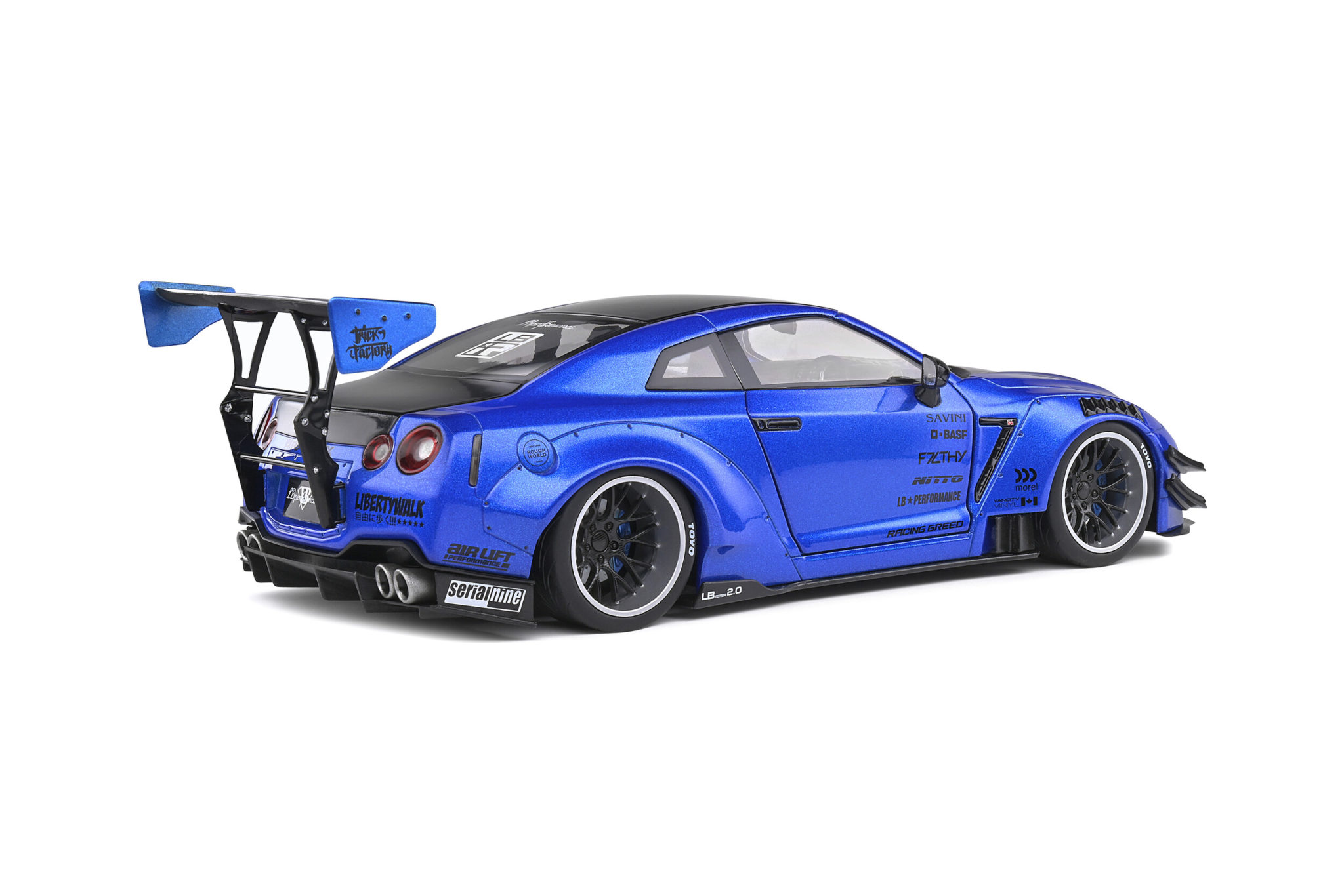 Nissan GTR (R35) Liberty Walk 2020 Blue – Miniaturas
