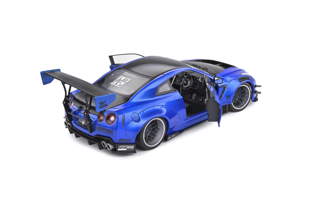 Nissan GTR (R35) Liberty Walk 2020 Blue – Miniaturas